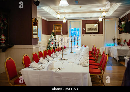 Table set up for a small wedding Stock Photo - Alamy