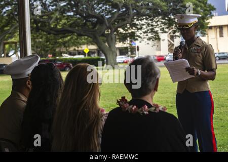 Lt. Col. Marshalee Clarke, commanding officer of Headquarters Battalion (HQBN), Marine Corps ...
