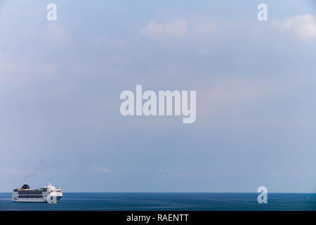 MSC Opera cruiser ship entering to the Valletta's harbor at Valletta ...