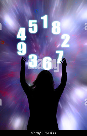 woman and numbers, numerology concept Stock Photo - Alamy