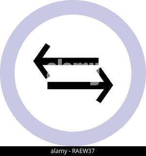 Opposite arrow icon. Horizontal direction shape. Vector line symbol ...