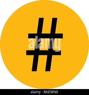 Hashtag or number sign isolated on white background. social media hash ...