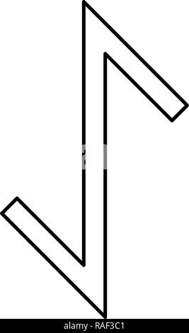 Eywas rune yew strength egis symbol icon outline black color vector in ...