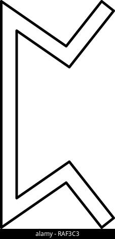 Perth rune pertho pear hidden game symbol icon black color vector in ...