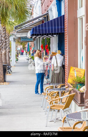 Downtown area of Apalachicola in the panhandle or forgotten coast area ...