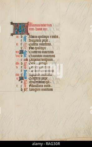 Calendar Page, Bruges (illuminated), Belgium, 1450s, Tempera colors ...