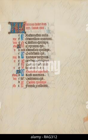 Calendar Page, Bruges (illuminated), Belgium, 1450s, Tempera colors ...
