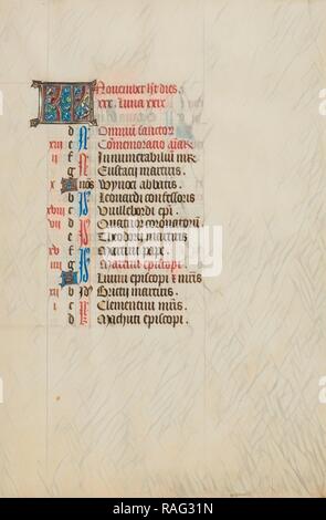 Calendar Page; Bruges, illuminated, Belgium; 1450s; Tempera colors ...