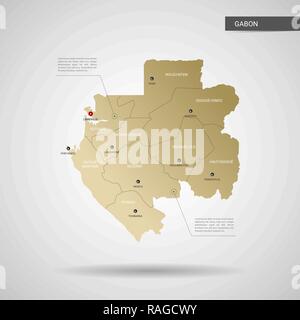 Gabon political map of administrative divisions Stock Vector Image ...