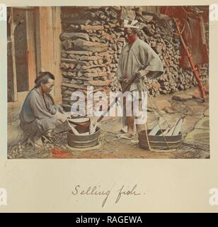 Selling Fish. Shinichi Suzuki (Japanese, 1835 - 1919 Stock Photo - Alamy