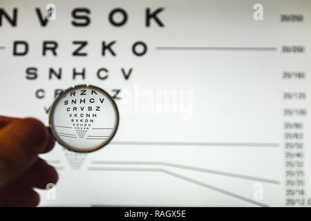 negative concave ophthalmic lens on a blurred background of the Stock ...