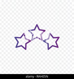 Three linear score stars in circle. linear icon. three stars. Vector ...