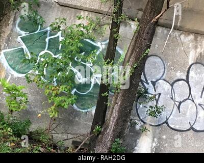 Detroit Urban Graffiti Art Throw-Up Piece! Stock Photo - Alamy