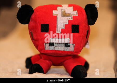 Minecraft red cow plush Stock Photo - Alamy