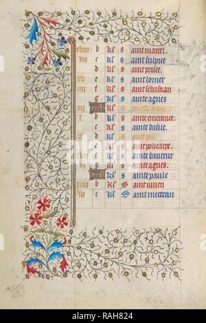 Calendar Page; Paris, France; about 1415 - 1420; Tempera colors, gold ...