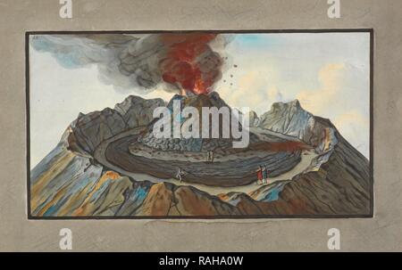 Interior view of the crater of Mount Vesuvius, as it was before the ...