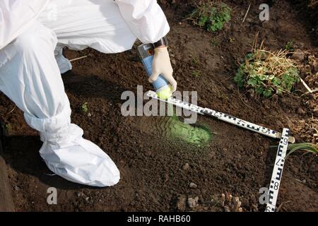 Criminal investigation department, police, forensic scientist secures a ...