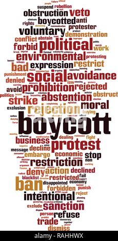 Boycott word cloud concept. Vector illustration Stock Vector Image ...
