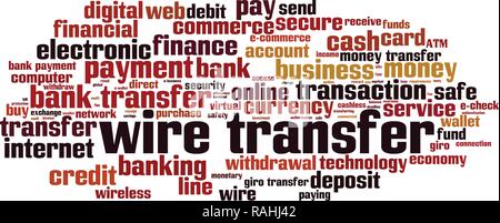 Wire transfer word cloud concept. Vector illustration Stock Vector ...