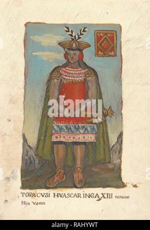 Portraits of Inca kings and an Inca queen, oil on vellum, not before ...