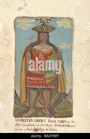 Portraits of Inca kings and an Inca queen, oil on vellum, not before ...