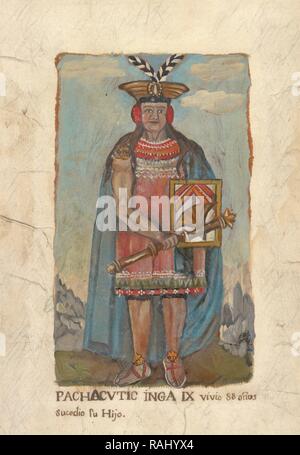 Portraits of Inca kings and an Inca queen, oil on vellum, not before ...