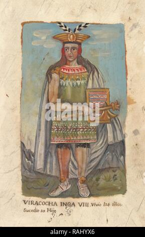 Portraits of Inca kings and an Inca queen, oil on vellum, not before ...