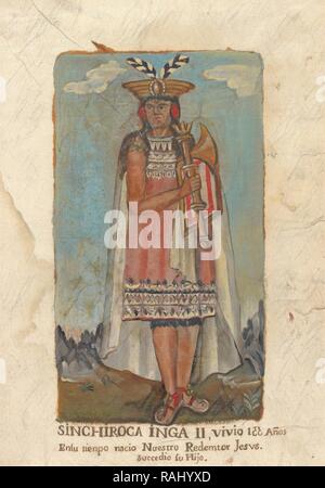 Portraits of Inca kings and an Inca queen, oil on vellum, not before ...