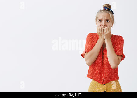 Portrait of young woman freaking out Stock Photo - Alamy