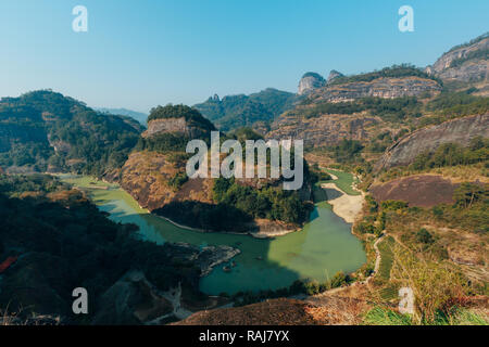 Fujian Wuyishan Tian Youfeng overlooks Jiuqu Xi also known as the nine ...