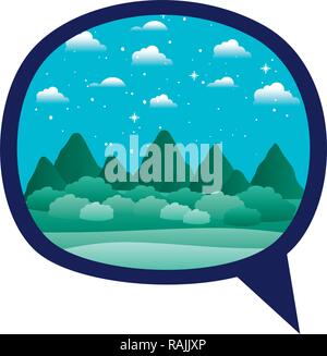 speech bubble with landscape view isolated icon Stock Vector Image ...
