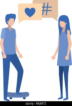 young woman with speech bubble avatar character vector illustration ...