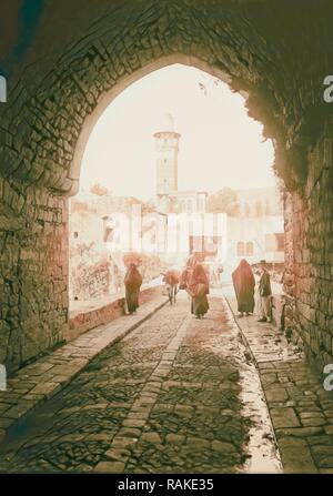 Hama (Hamath). Street leading over the Orontes. 1900, Syria, Ḥamāh ...
