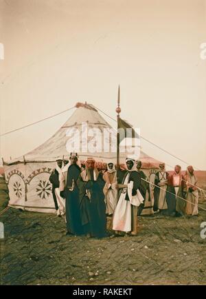 Jordan: The Emir Abdullah I with Sir Herbert Samuel and Sir Wyndham ...