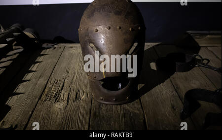 Medieval torture instruments / wooden torture rack in the Château de ...
