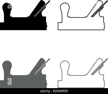 Jointer plane with wood icon black color vector I flat style simple ...