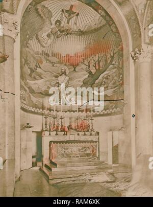 Showing the altar on the 'Rock of Agony' in the Basilica of Gethsemane ...