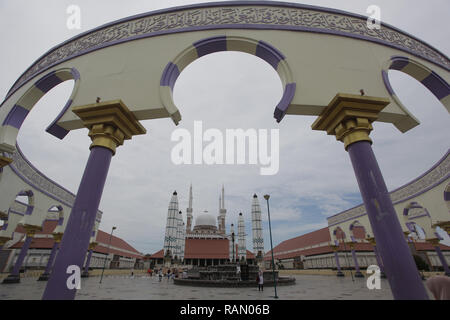 Grand Mosque of Central Java in Semarang. A mix of Javanese, Roman and ...