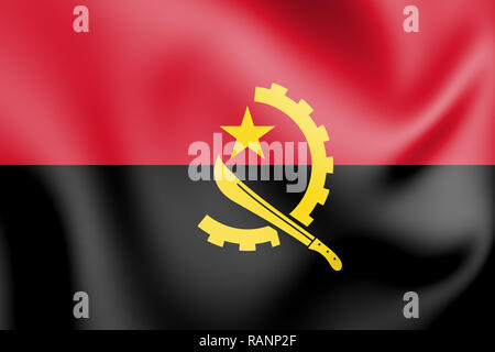 3d illustration flag of Angola. Angolan high resolution flag isolated ...
