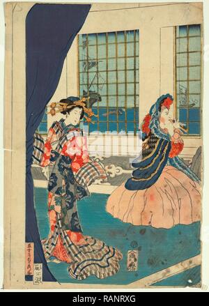 Courtesans in a western-style building of Yokohama Stock Photo - Alamy