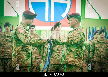 Capt. Steven Orbon (left) and 1st Sgt. Adam Herbst (right) command team ...
