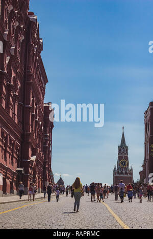 People walk along Red Square in Moscow, Tuesday, Feb. 10, 2026 ...