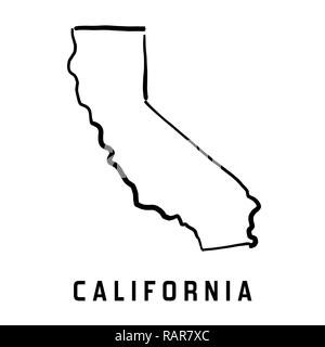 California map outline - smooth simplified US state shape map vector ...