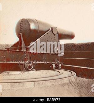 Fifteen-inch gun in Battery Rodgers on the Potomac. Civil War ...