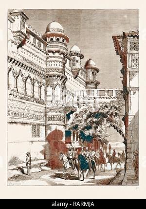 THE PRINCE OF WALES VISITING THE FORT AT GWALIOR, INDIA, 1876 Stock ...