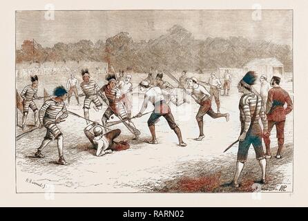 THE GAME OF "LACROSSE", MÊLÉE BETWEEN CANADIANS AND IROQUOIS INDIANS AT ...