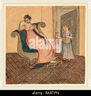 Eunice Pinney, Mother and Child, American, 1770 - 1849, c. 1815, pen ...