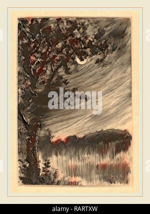 William Fowler Hopson, Moonlit Landscape with Tree at the Left ...