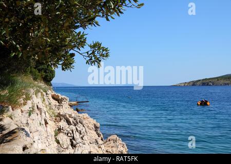 Bay Duga Luka in Istria peninsula, beach, Adriatic Sea, Croatia Stock ...