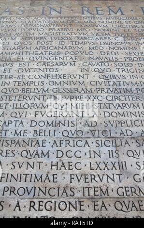 Rome, Italy. Latin inscriptions outside famous monument - Ara Pacis ...